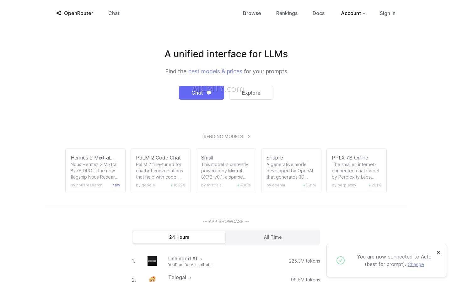 OpenRouter – 开源AI模型路由器 – AICMTY