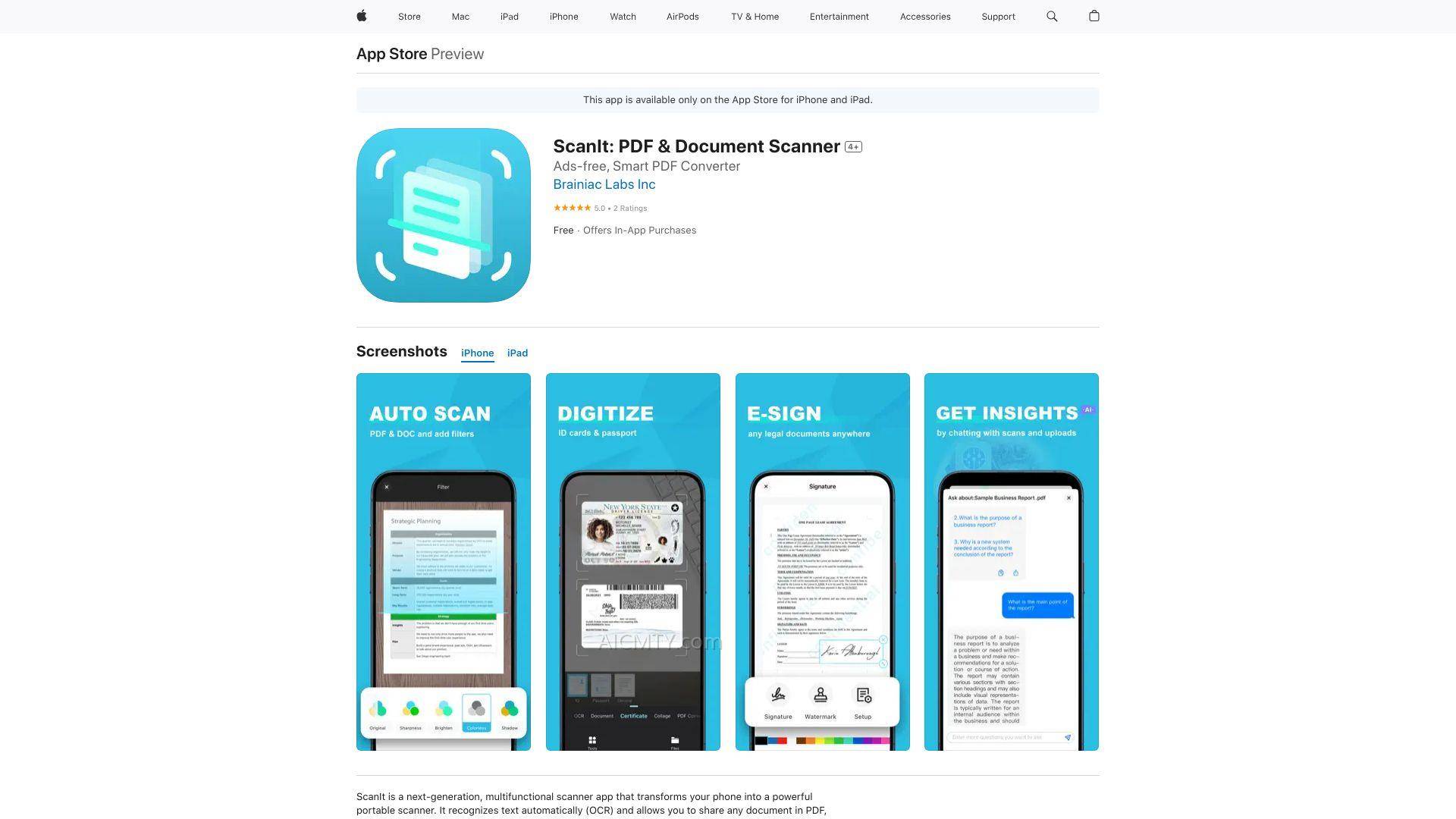 ScanIt: PDF & Document Scanner – 强大的扫描应用程序 – AICMTY