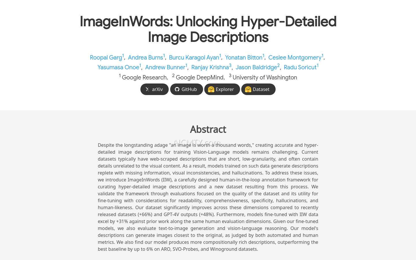 ImageInWords：超详细图像描述生成工具 – AICMTY