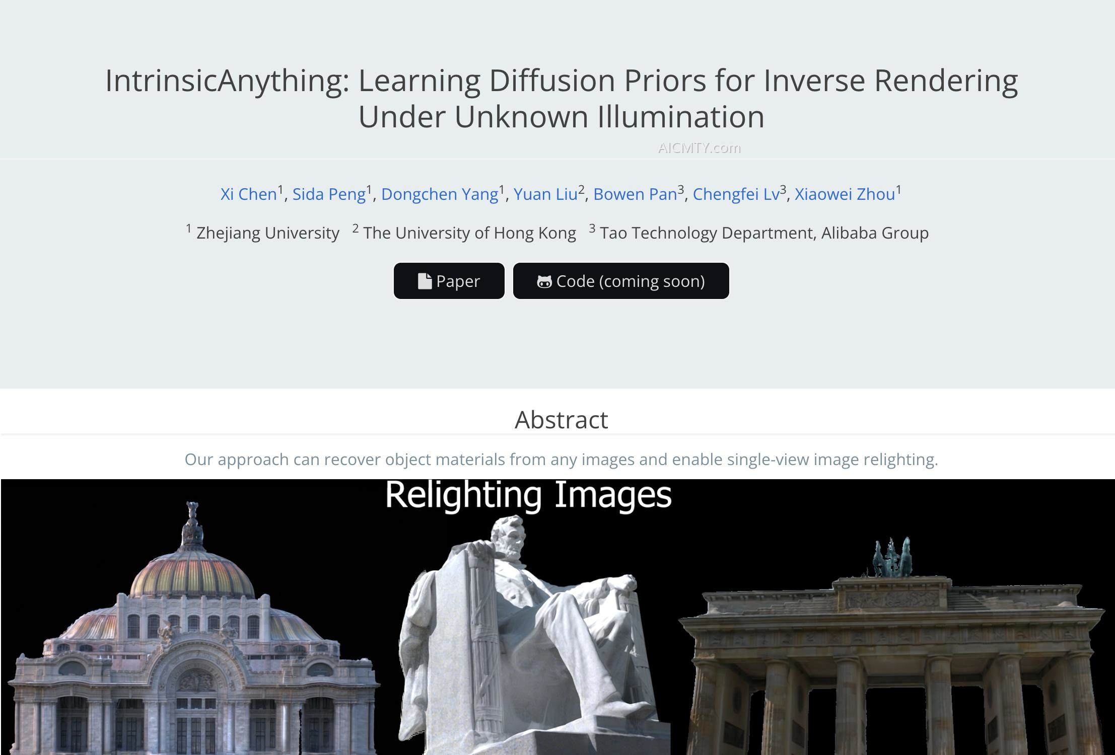 IntrinsicAnything: 先进的图像逆渲染技术 – AICMTY